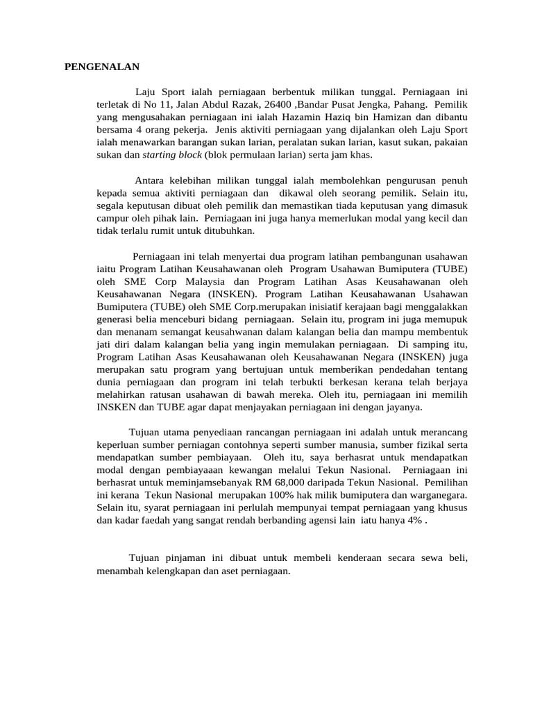 Draft KK Perniagaan | PDF