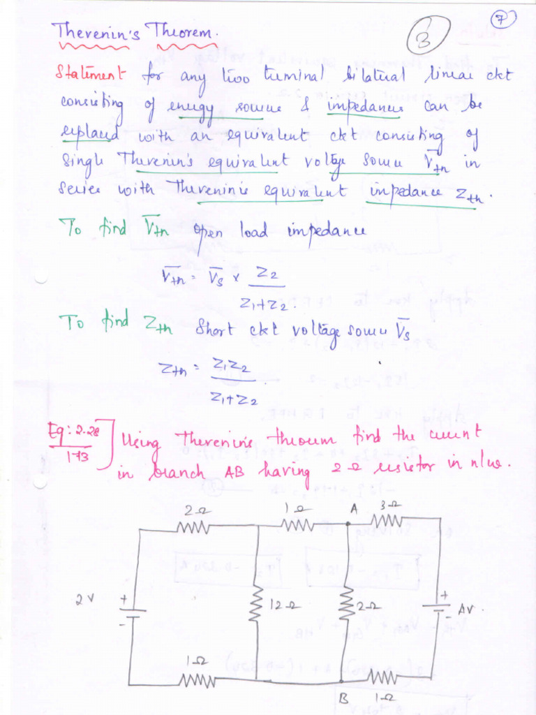 Thevin Theorem Pdf