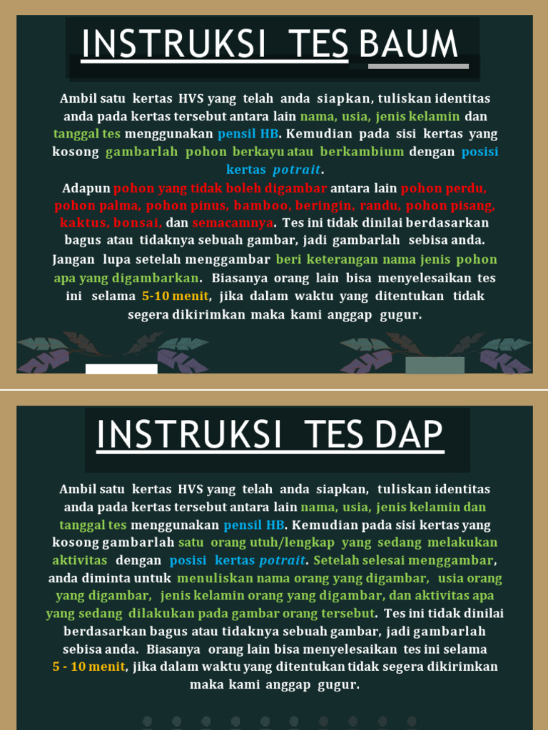 Instruksi Tes Baum Dap | PDF