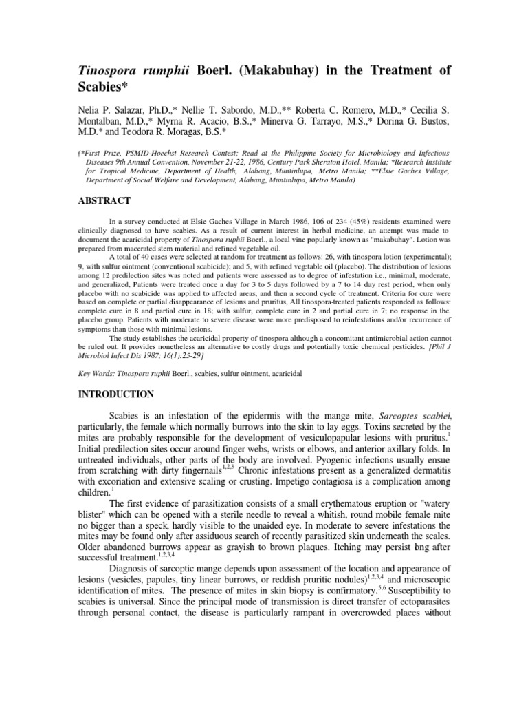 Scabies | PDF | Health Sciences | Medicine