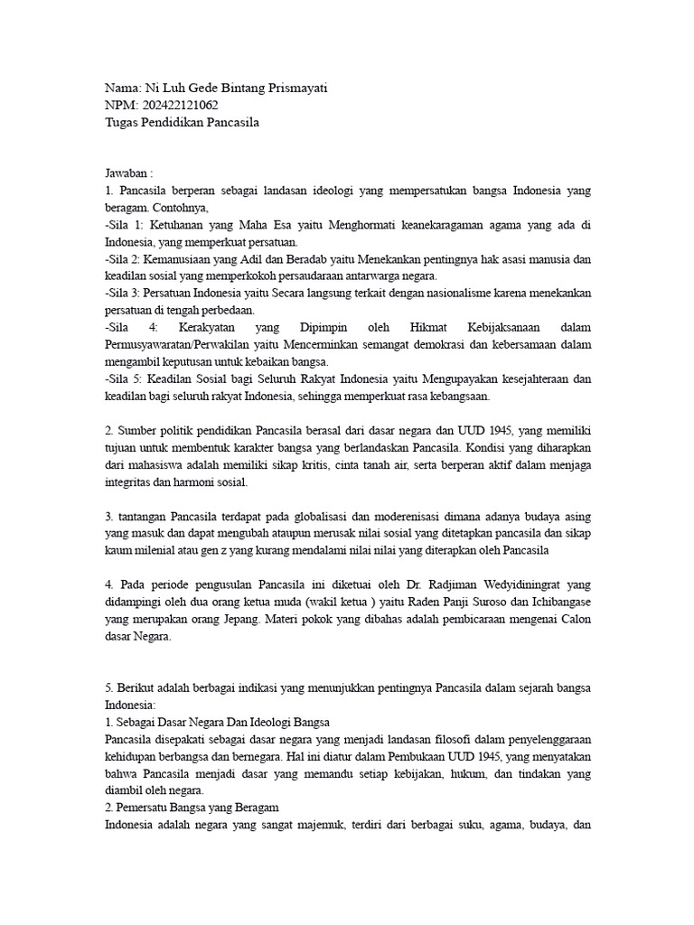 Tugas Pancasila | PDF