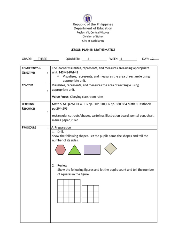 Detailed Lesson Plan in Math 3 | PDF