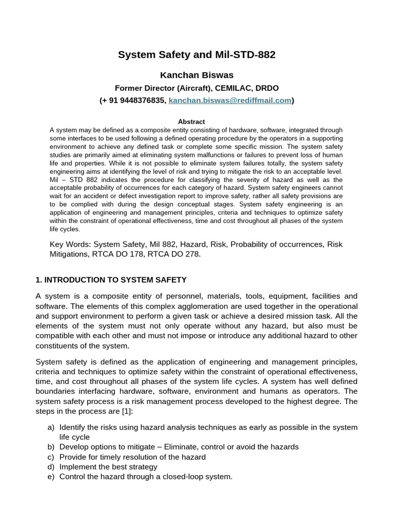 Understanding Mil STD 882_System Safety | PDF Understanding Mil STD 882_System Safety | PDF