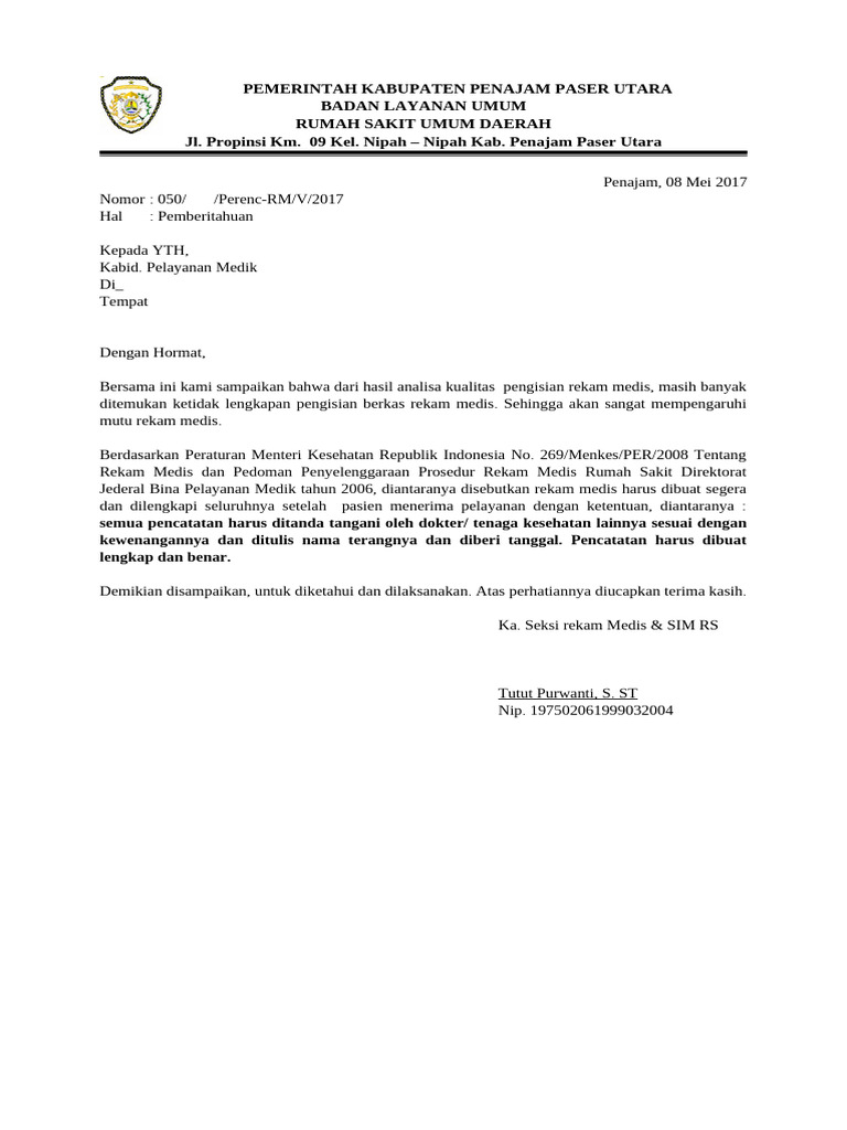 Surat Ket. KLPCM | PDF