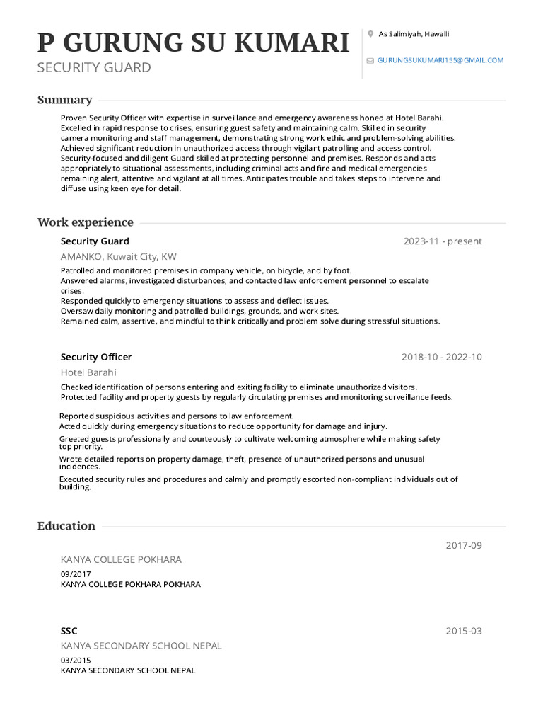 Kumari Resume | PDF