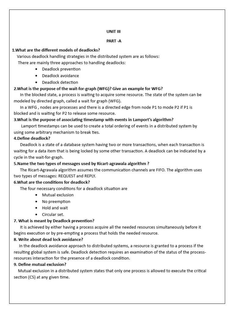 Distributed System Unit Iii Pdf Distributed Computing Theoretical Computer Science