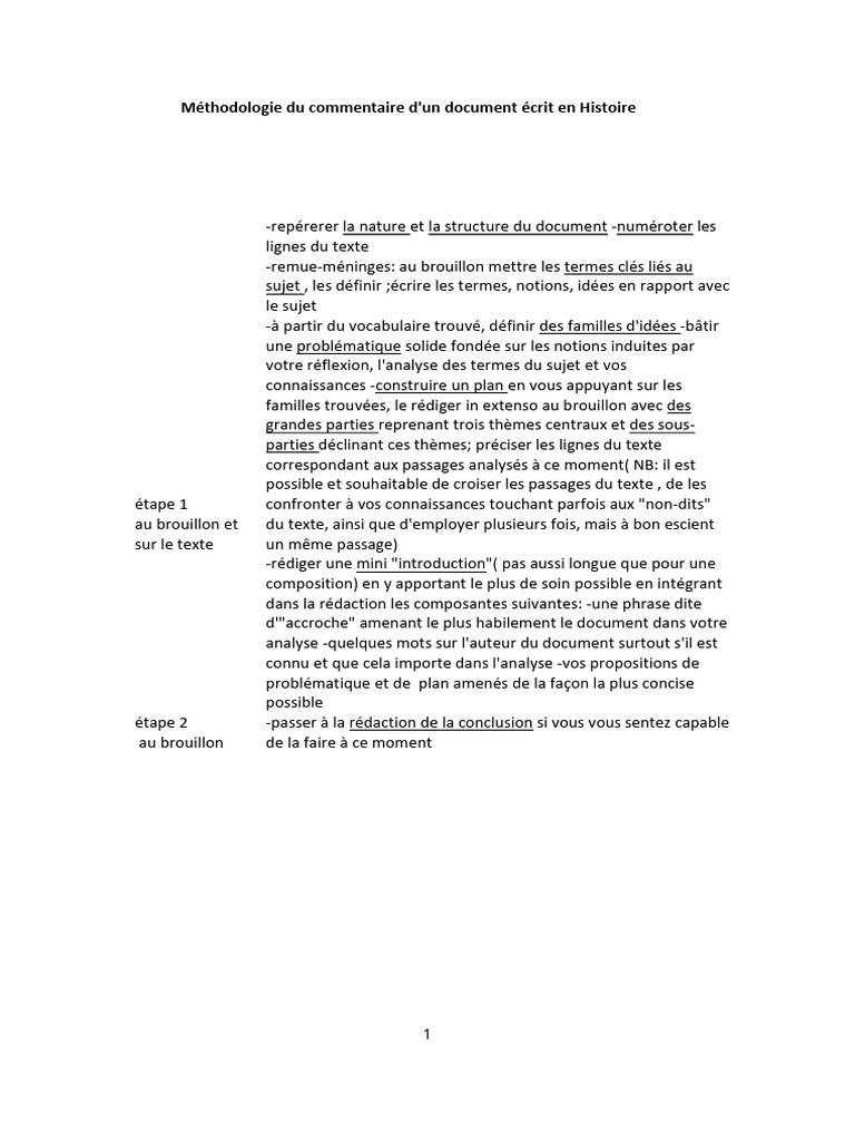 Methodologie Du Commentaire de Document en Histoire PDF | PDF