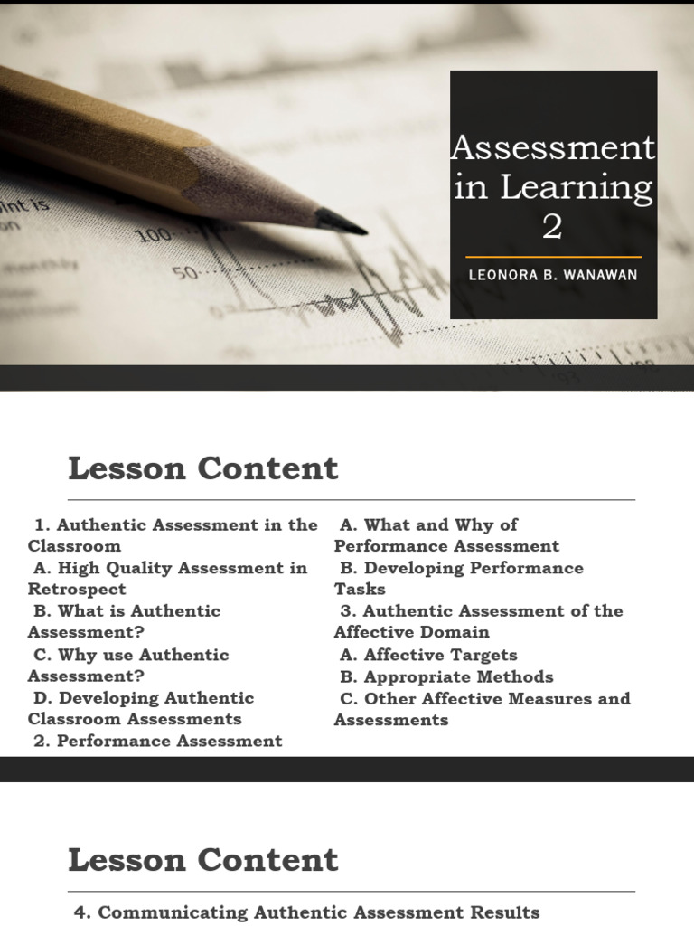 Authentic Assessment in the Classroom | PDF