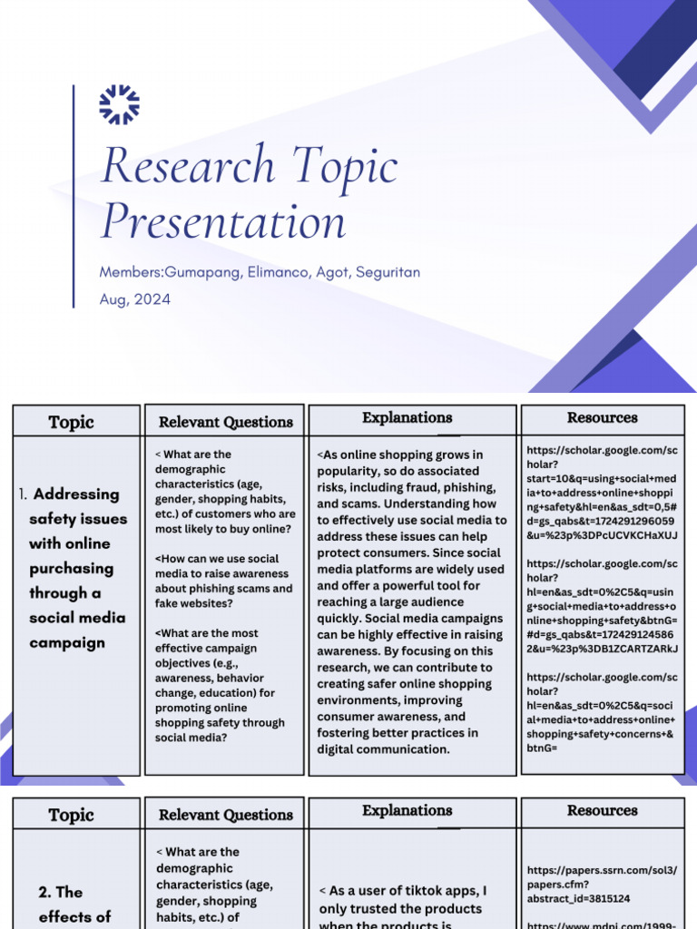 Research Topic Presentation | PDF