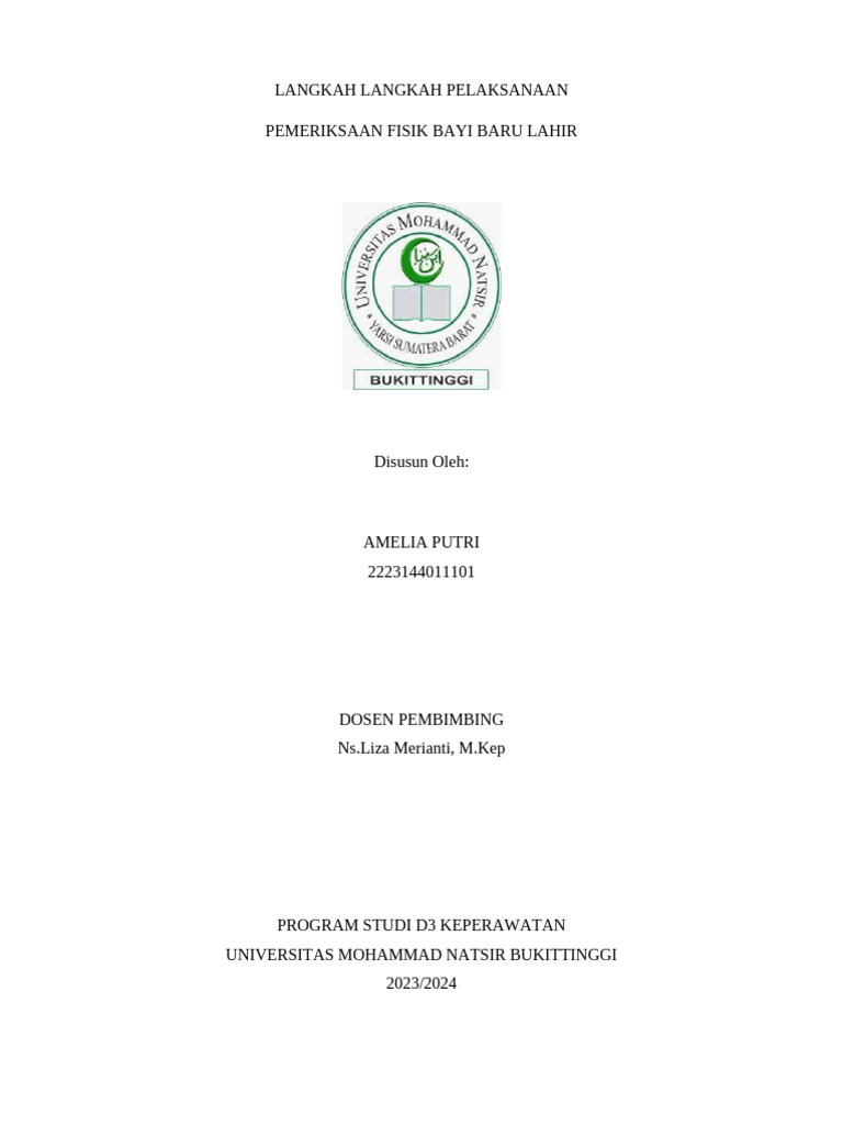 Langkah Langkah Pelaksanaan Pemeriksaan BBL | PDF