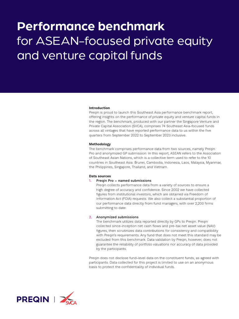 Performance Benchmark For ASEAN Focused PE and VC Funds | PDF