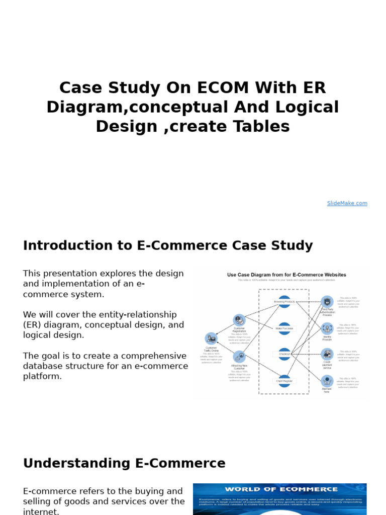 Case Study On ECOM With ER Diagram, Conceptual and Logical Design ...