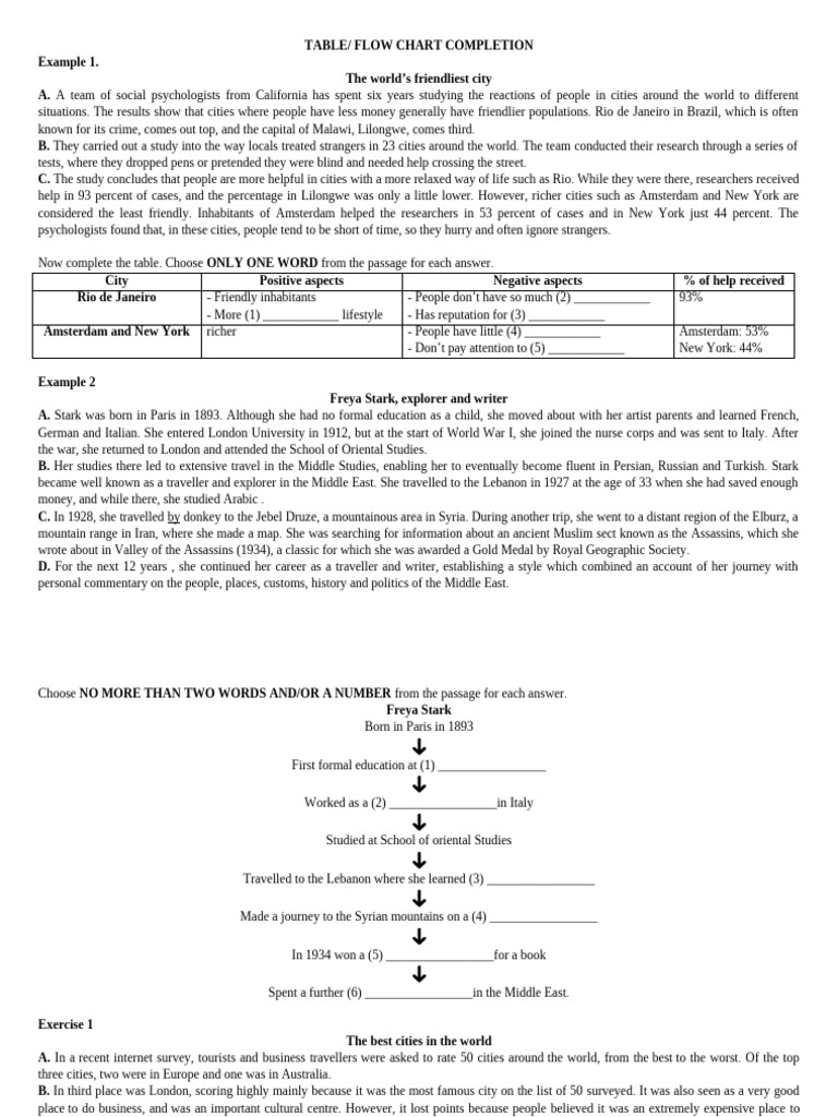 Table - Flow Chart Completion | PDF