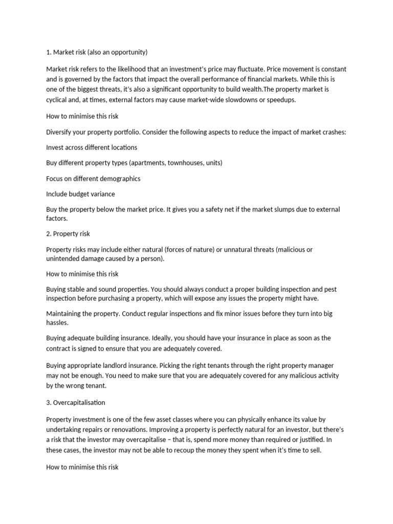 Identify Property Investment Risks | PDF | Financial Risk | Risk Identify Property Investment Risks | PDF | Financial Risk | Risk