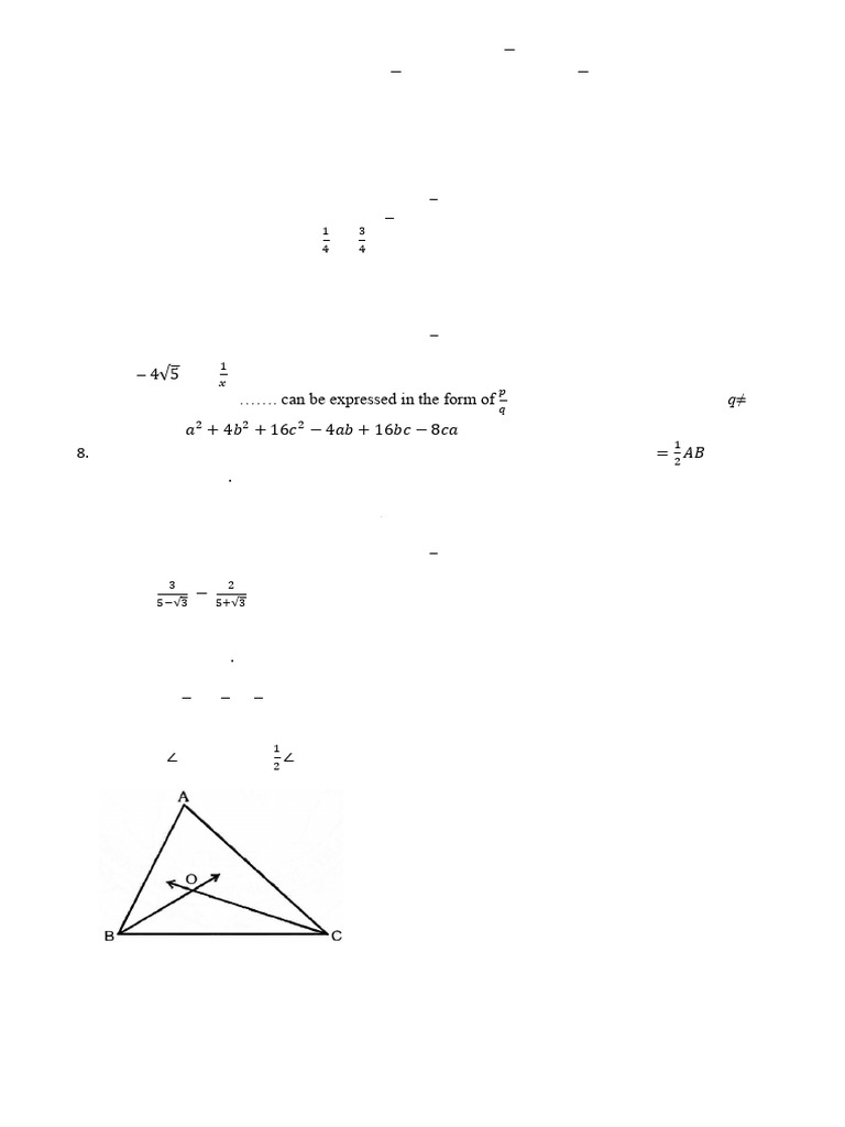 KVS Class 9 PT1 Exam Maths Question Paper 2018 by KV Sitapur | PDF