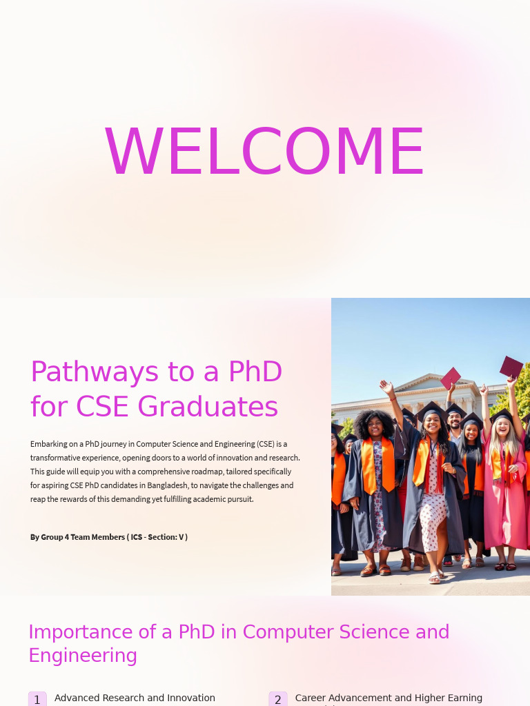 Pathways To A PHD For CSE Graduates | PDF