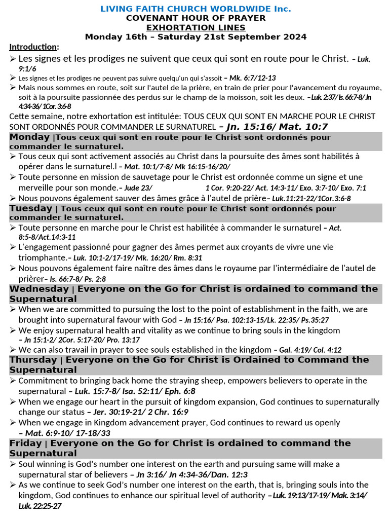 Chop Exhortation Line - Sept. 16, 2024 | PDF