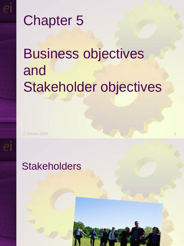 Chapter 05 - Business Objectives and Stakeholder Objectives | PDF