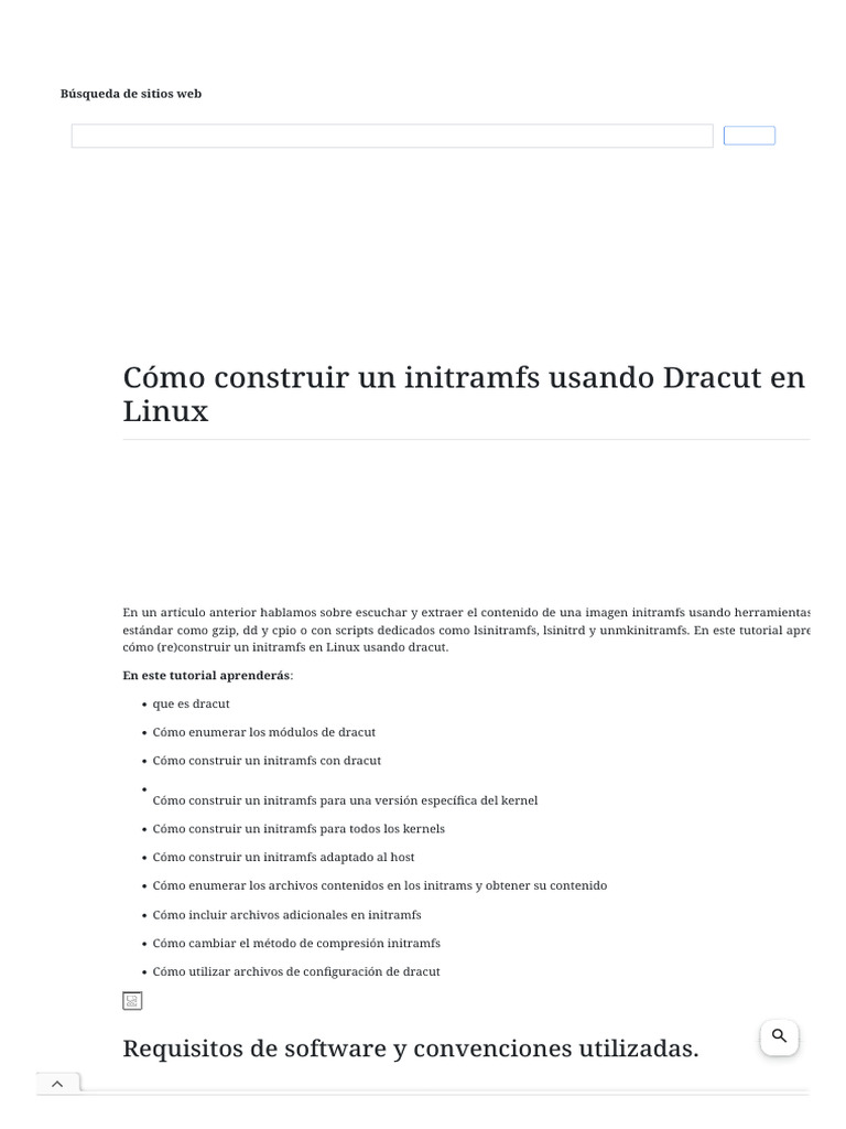 Cómo Construir Un Initramfs Usando Dracut en LinuxB | PDF | Distribución de Linux | Archivo de ...
