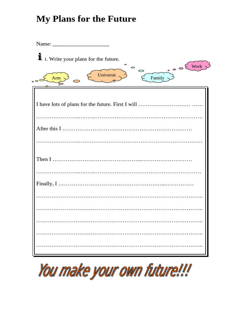 Plans For The Future Writing | PDF