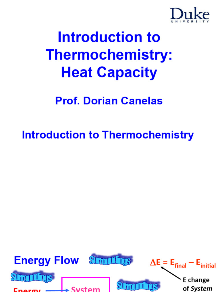 Thermochemistry Heat and Work | PDF