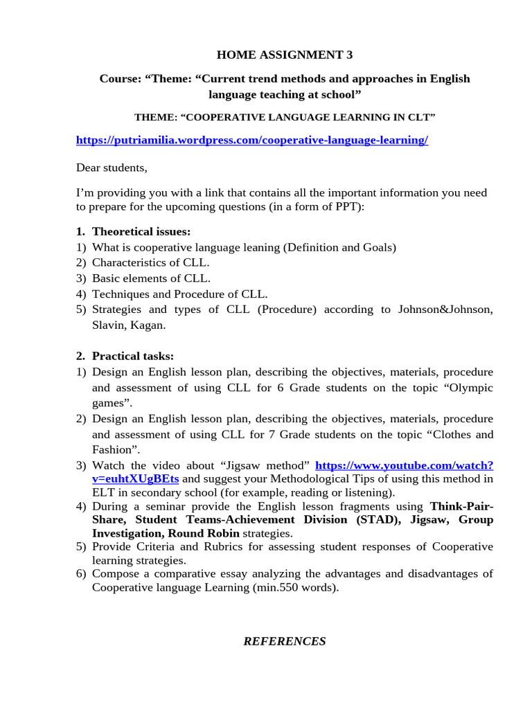 Home Assignment 3 Cooperative Learning in CLT | PDF
