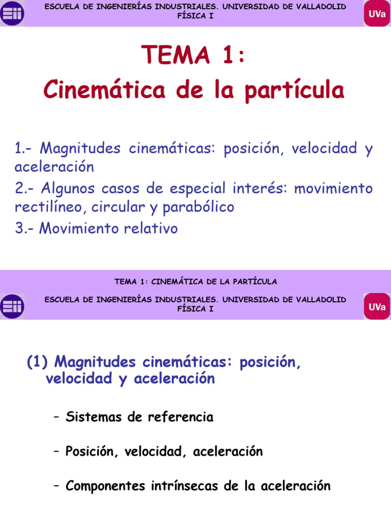 Tema 1. Cinemática. | PDF