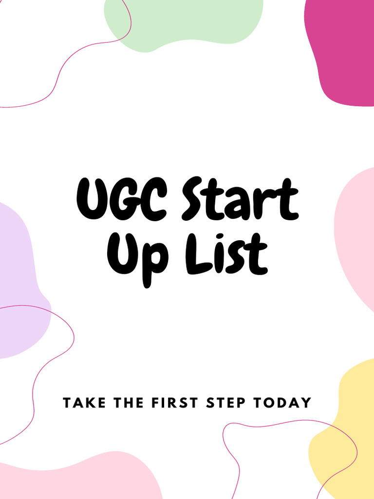 Ugc Start Up List | PDF