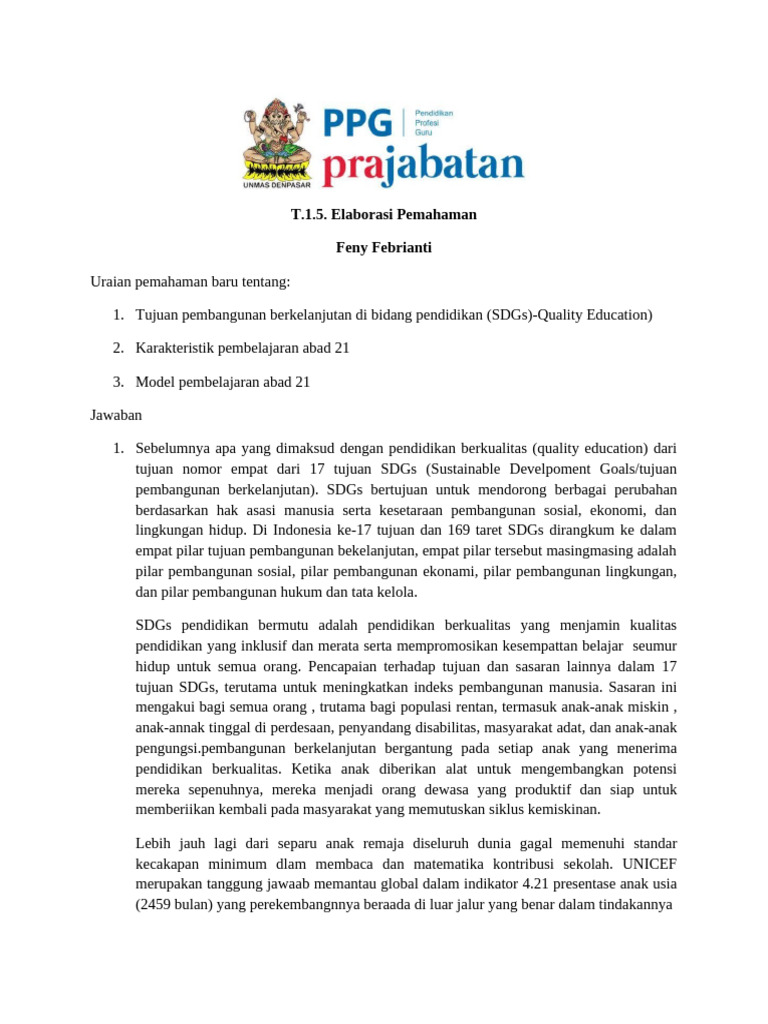 T1.5. Elaborasi Pemahaman | PDF