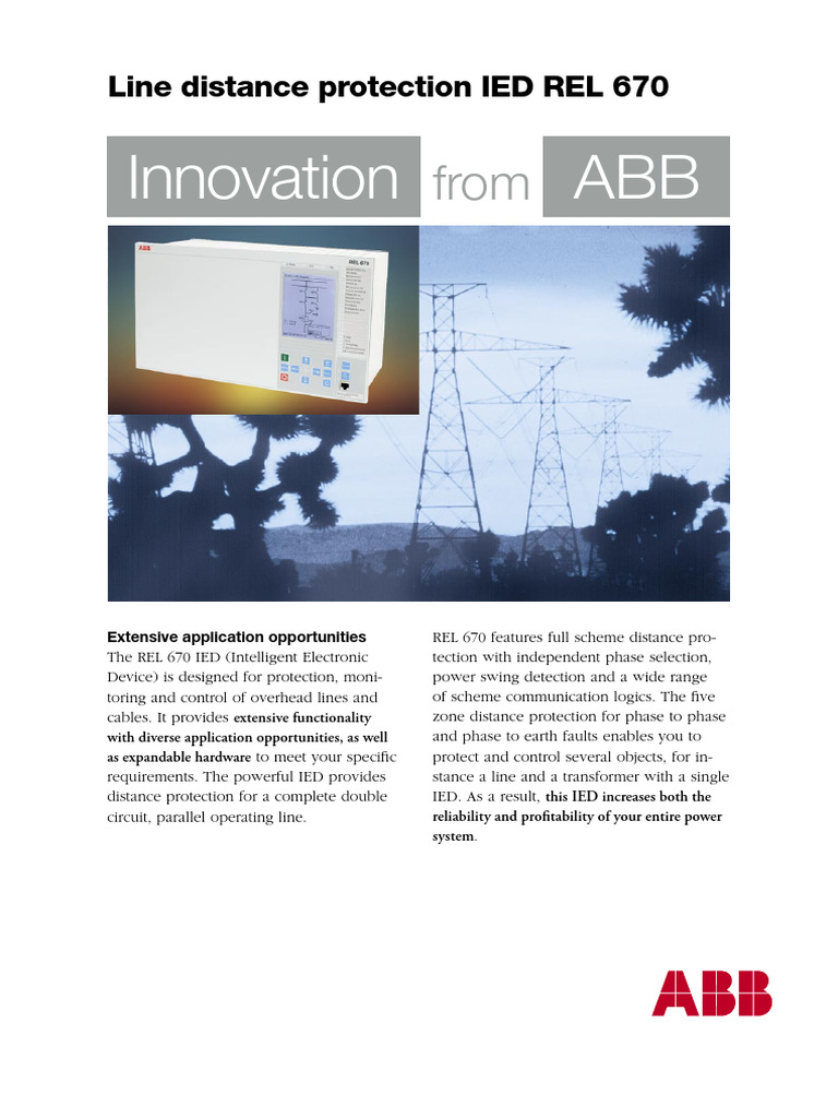 Line Distance Protection IED REL 670 | PDF | Analogue Electronics ...