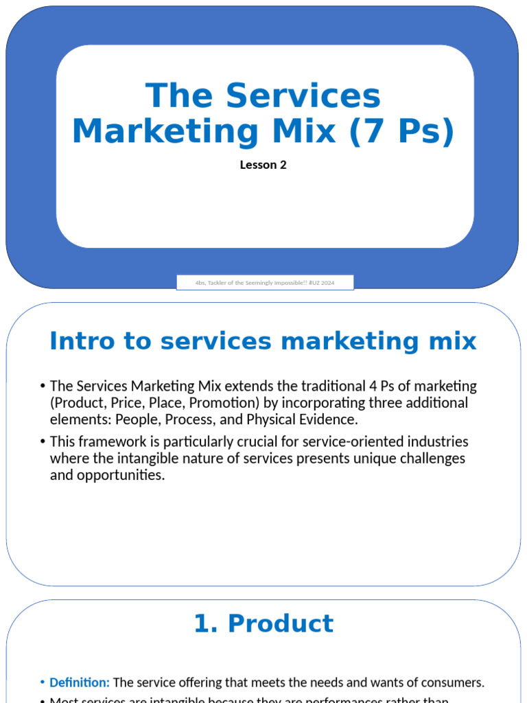 Lesson 2 Services Marketing Mix | PDF
