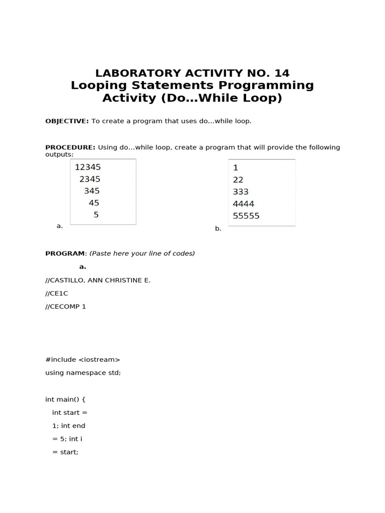 Castillo Laboratory 14 | PDF