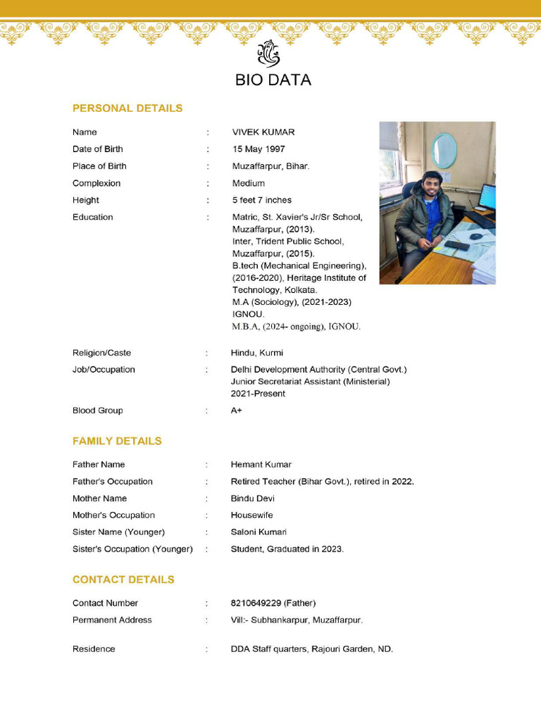 Biodata 4 | PDF