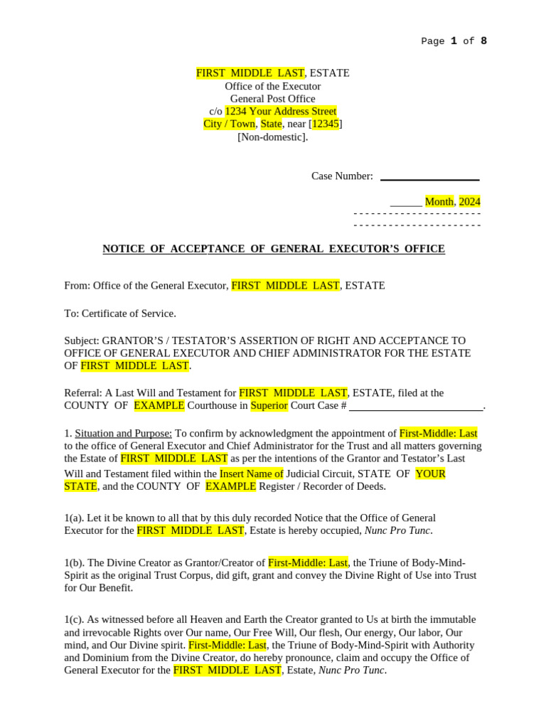 EXECUTORNOTICEtemplate | PDF