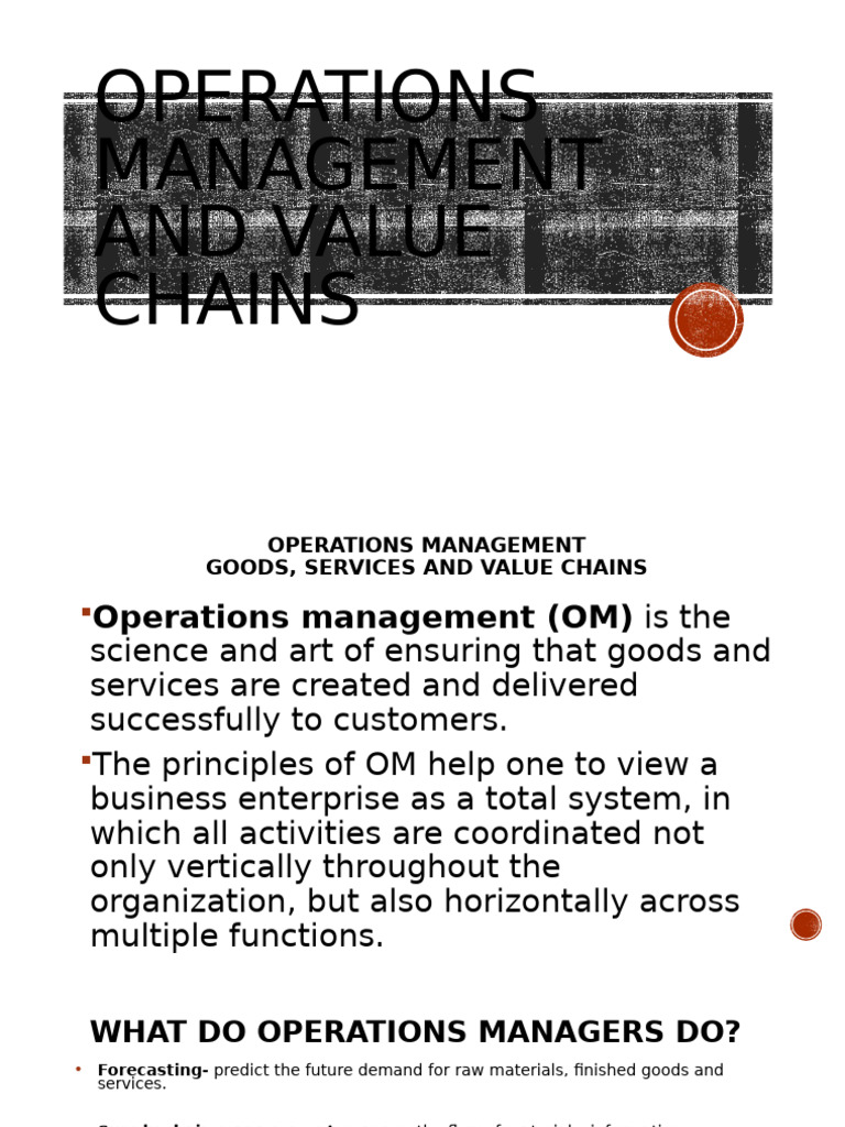 Operations Management and Value Chains | PDF