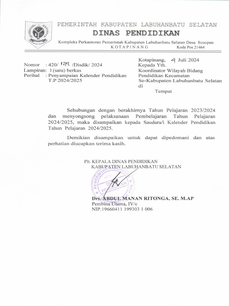 Kalender Pendidikan 2024-2025 | PDF