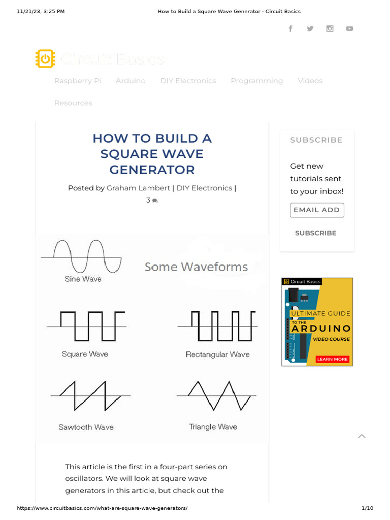 How To Build A Square Wave Generator - Circuit Basics | PDF