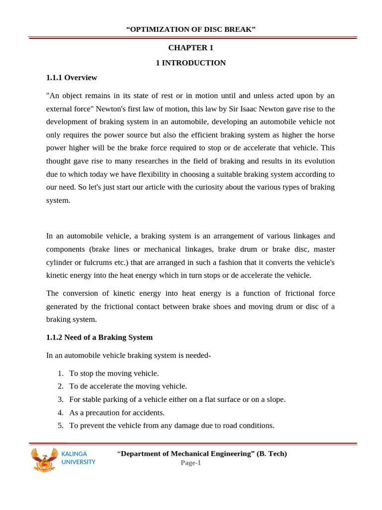 Optimization of Disc Break | PDF
