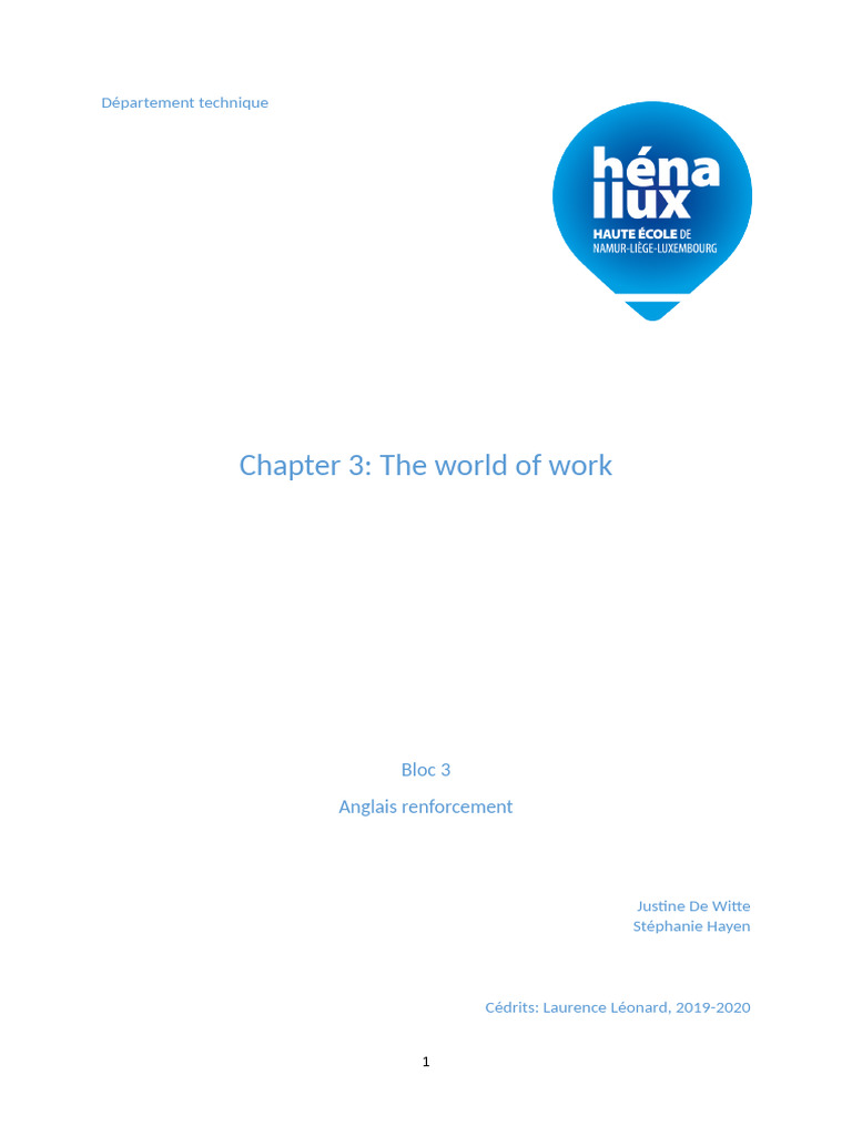 CHAPTER 3 The World of Work | PDF