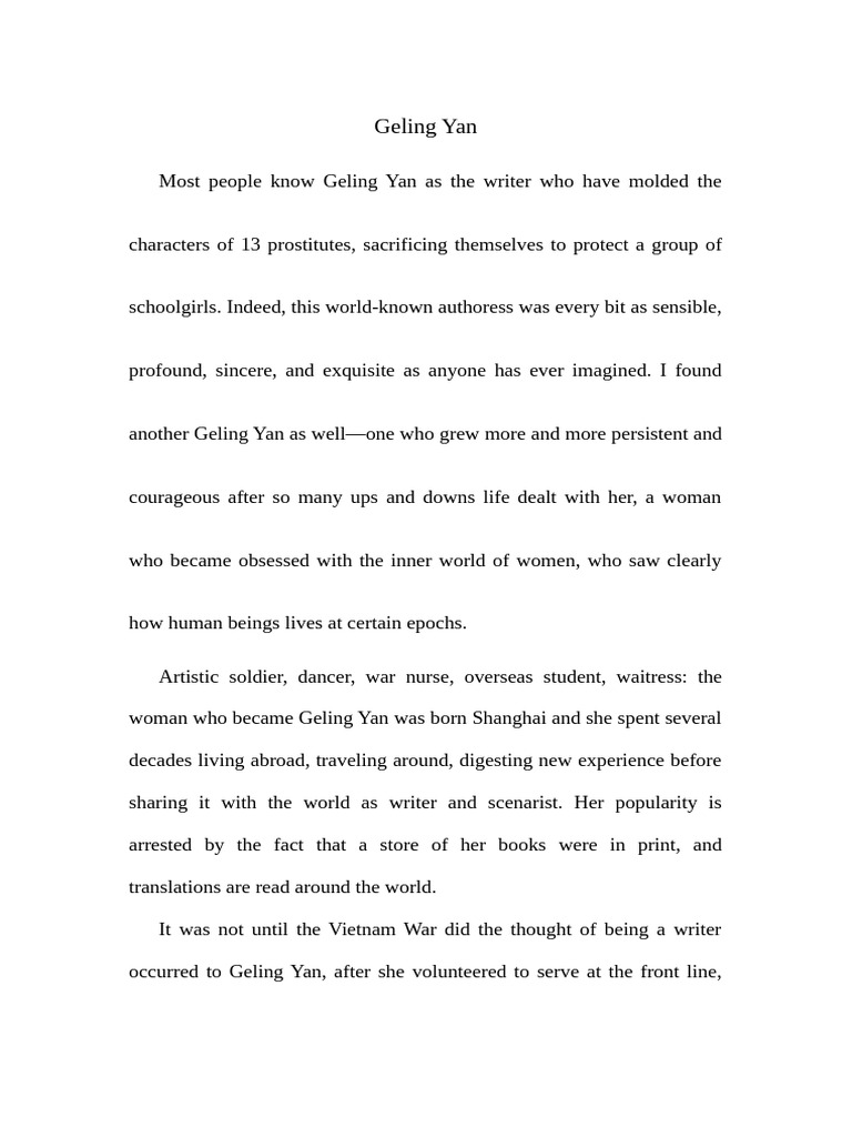 Geling Yan | PDF