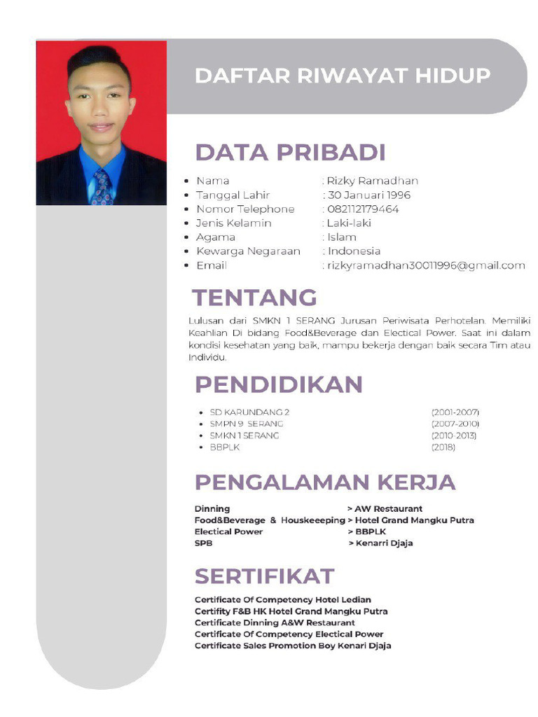 CV Rizky Ramadhan | PDF