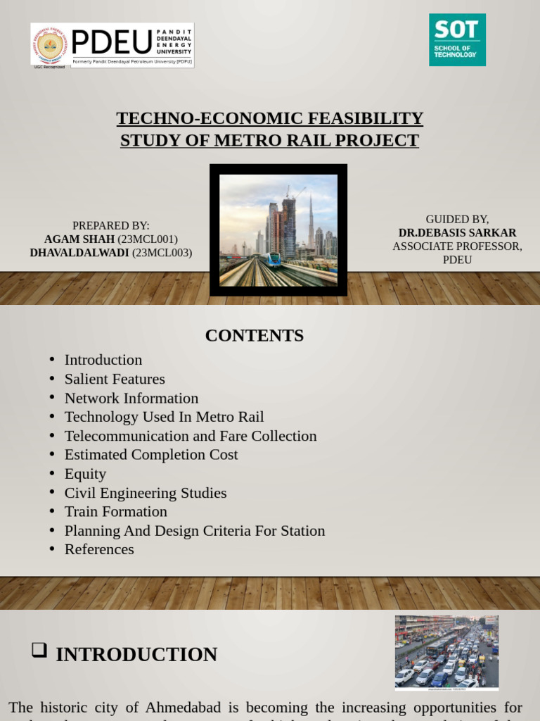 Techno Economic Feasibility of Metro Rail Project Final | PDF
