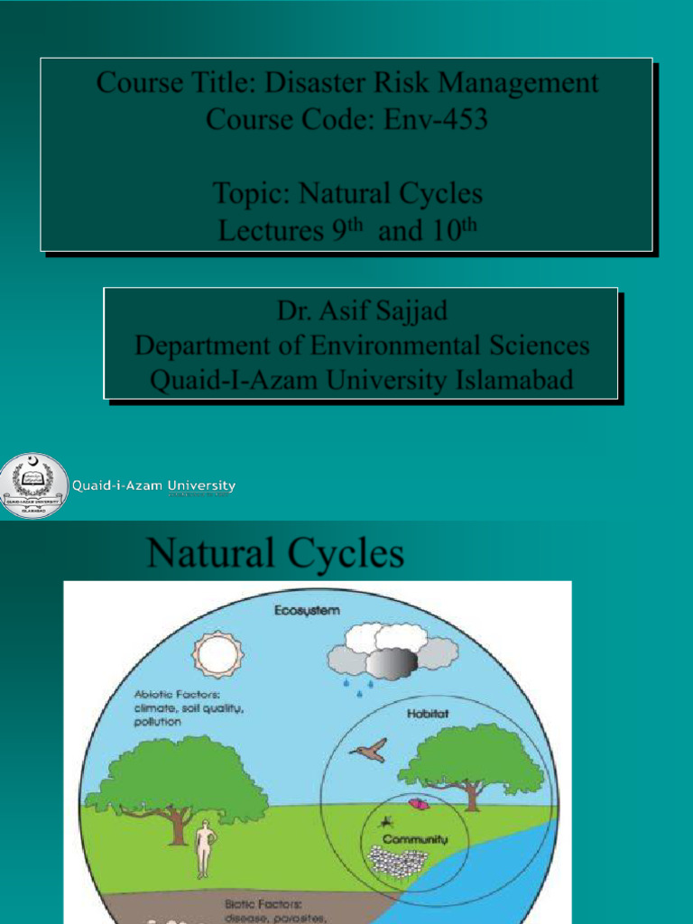 Disaster Risk Management (Lec 9&10 Natural Cycle | PDF