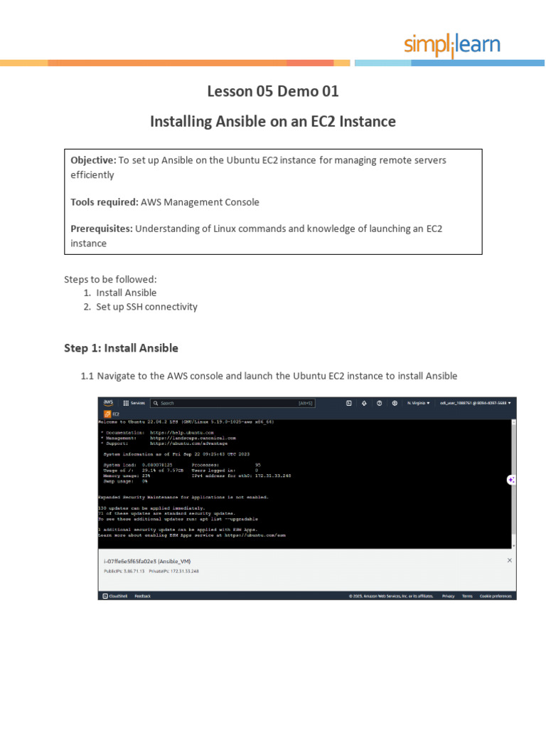 01 Installing Ansible On An EC2 Instance | PDF | Computers