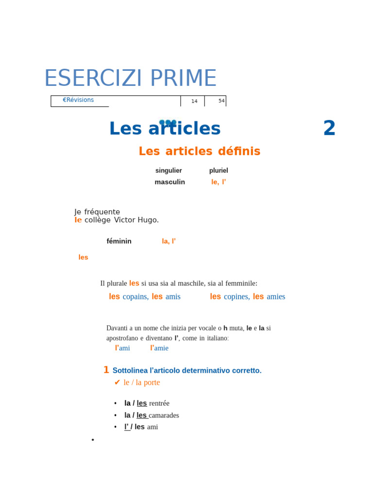 Compito Di Francese 1 | PDF
