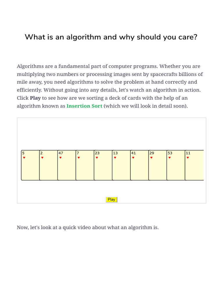A Visual Introduction To Algorithms Learn Interactively Pdf 9743
