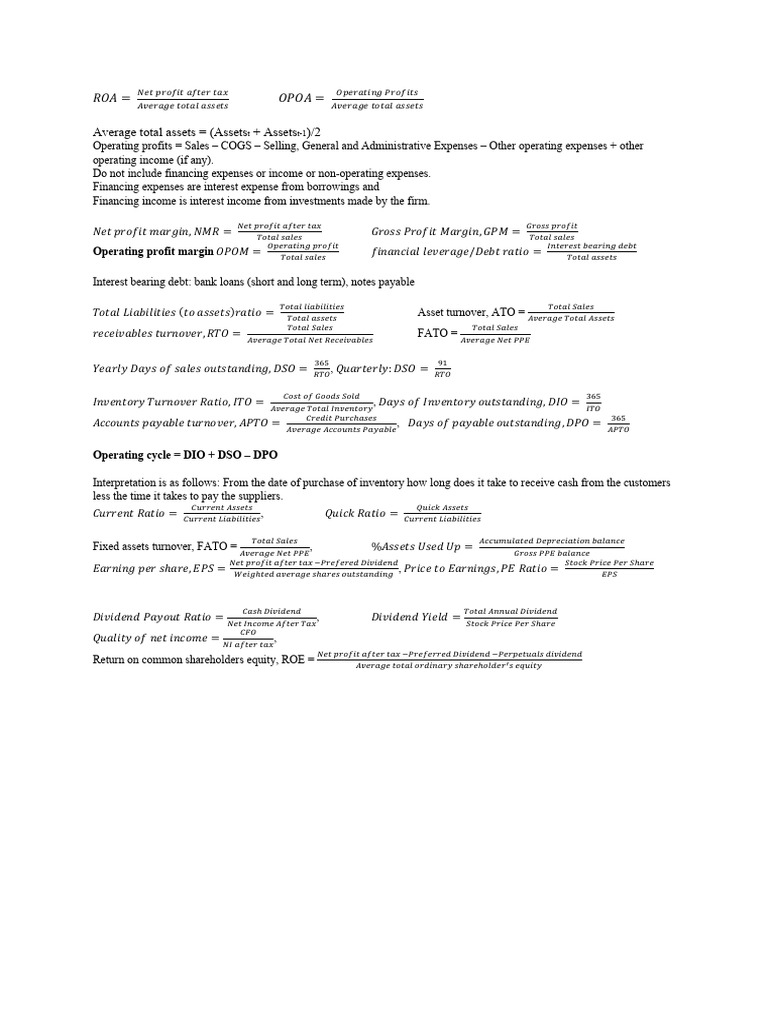Formula For Ratios | PDF