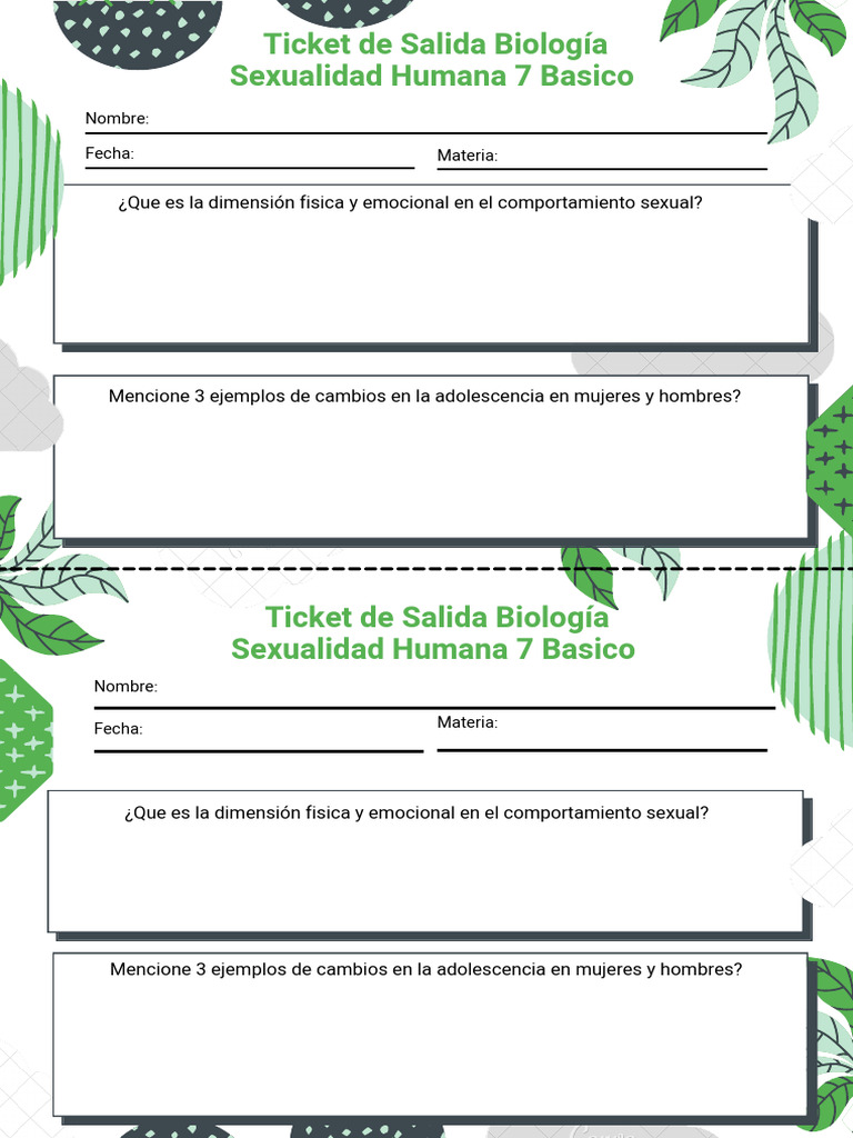 Formulario Sexualidad Humana 7 Basico Semana 30 Al 2 de Octubre 2024 | PDF