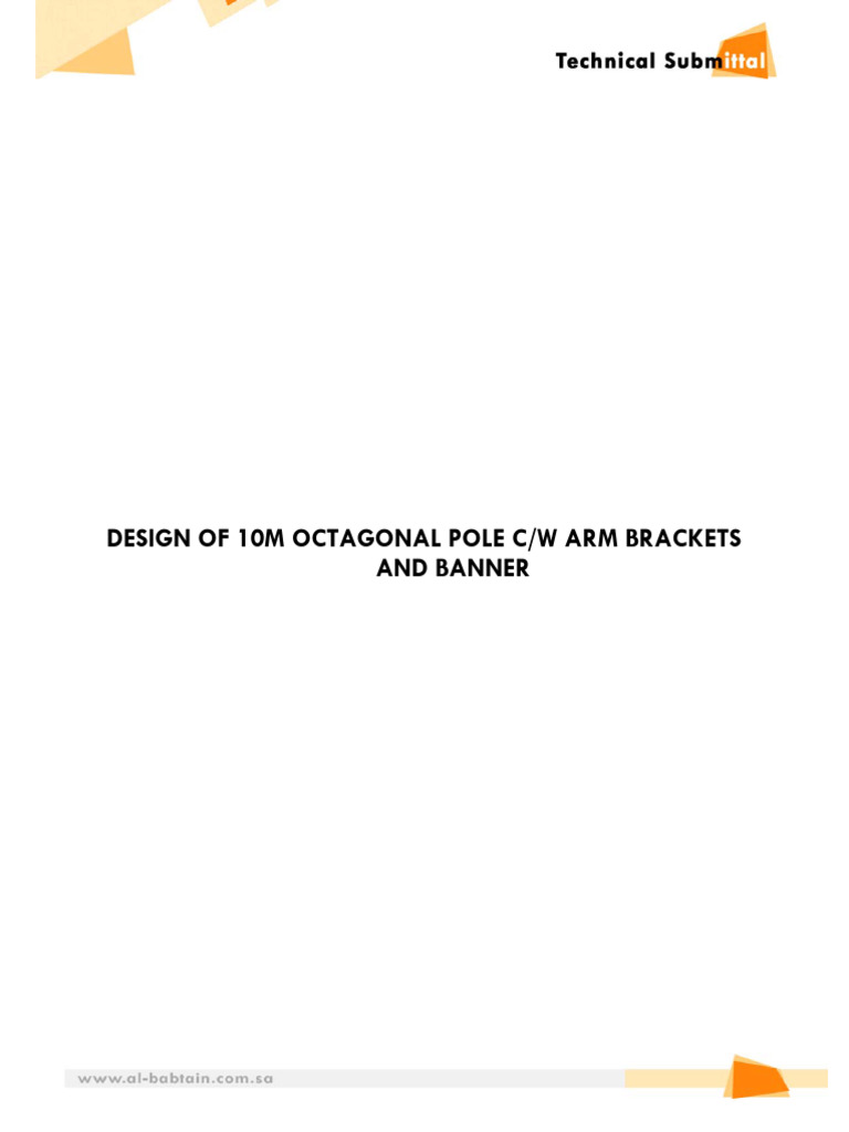 10m Lighting Pole. Technical Calculations | PDF | Strength Of Materials | Bending