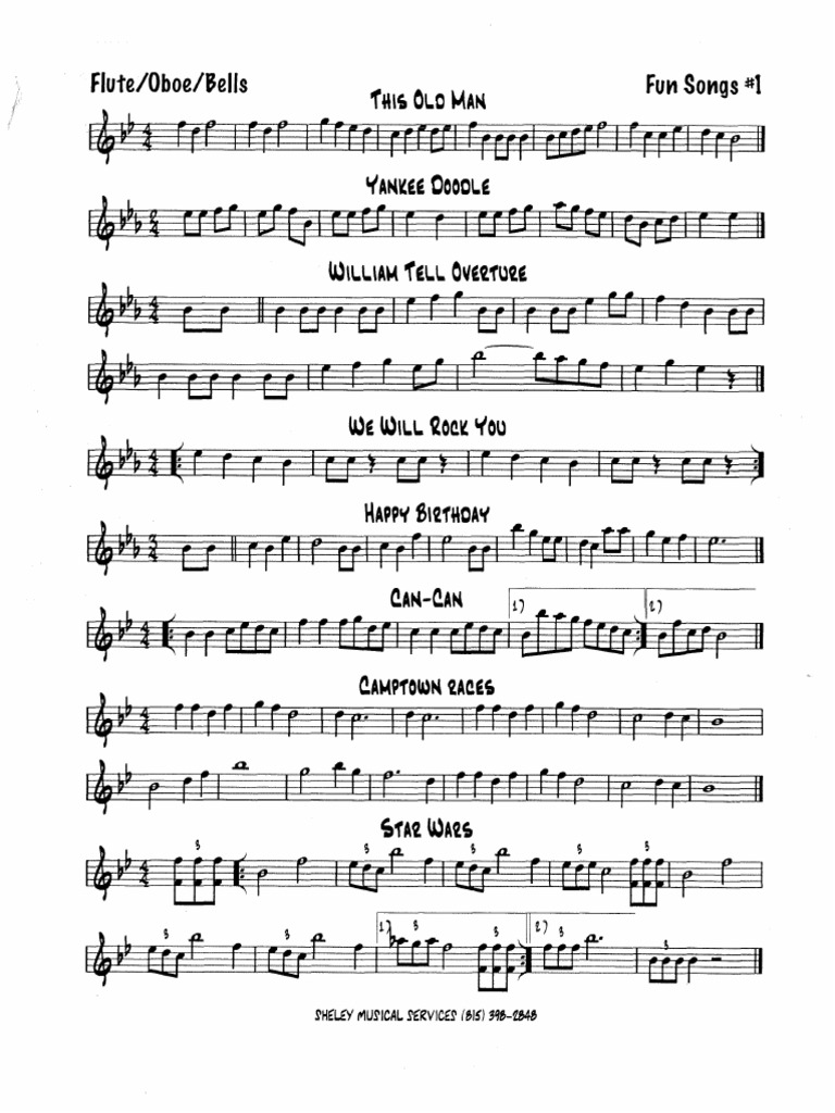 Fun Song Sheet All PDF